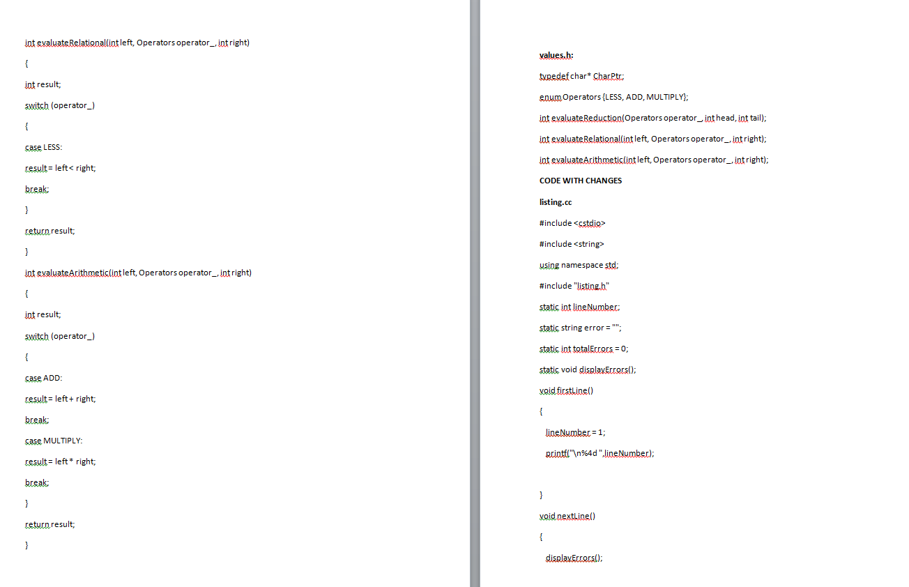 Solved \} double exaluateRealReduction(Operators operator_, | Chegg.com