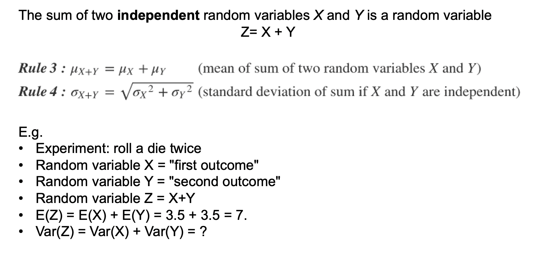 Solved Calculate the variance of random variable Z = X + Y | Chegg.com