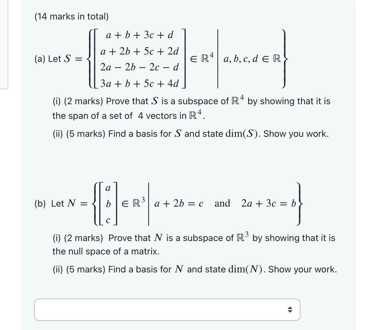 Solved (14 marks in total) (a) Let | Chegg.com