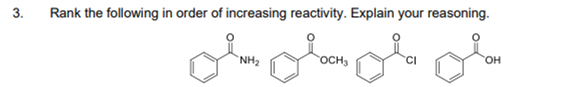 Solved Rank the following in order of increasing reactivity. | Chegg.com