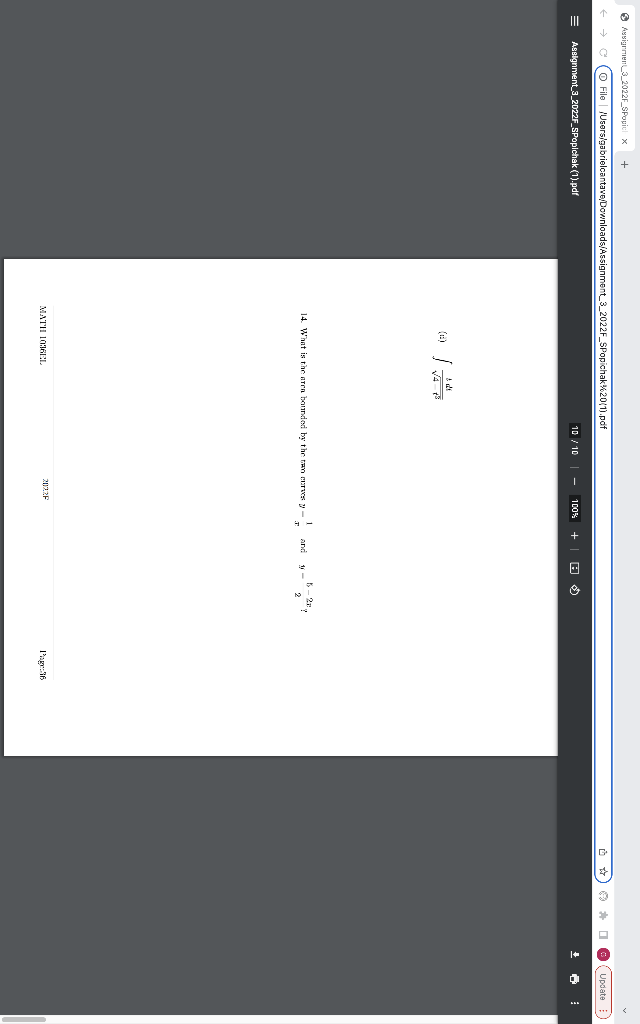 Solved (ii) ∫4−t2tdt 14. What is the atra bounded by the | Chegg.com