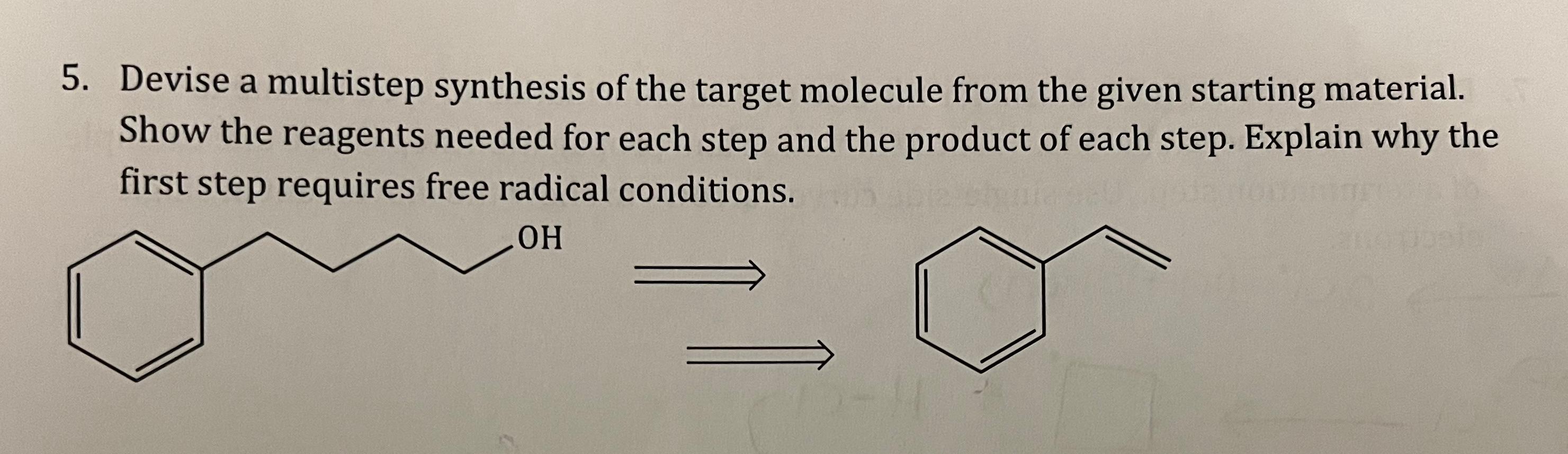 Solved 5. Devise a multistep synthesis of the target | Chegg.com