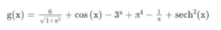 Solved g(x)=61+x22+cos(x)-3x+x4-1x+sech2(x) | Chegg.com