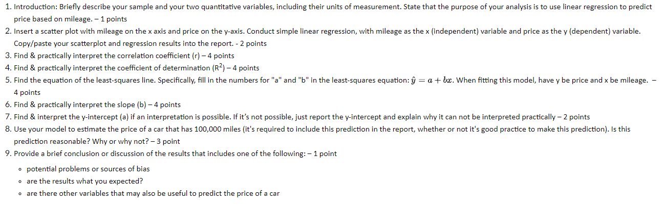 Solved 1. Introduction: Briefly describe your sample and | Chegg.com