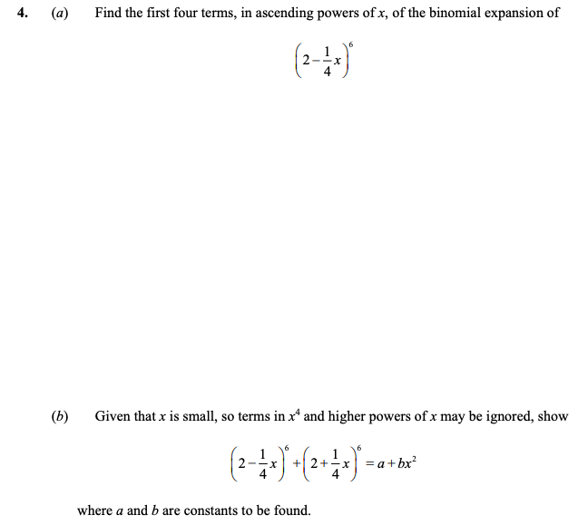 Solved 4. (a) Find the first four terms, in ascending powers | Chegg.com