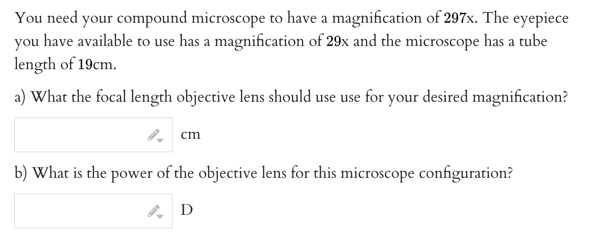 Solved You need your compound microscope to have a | Chegg.com