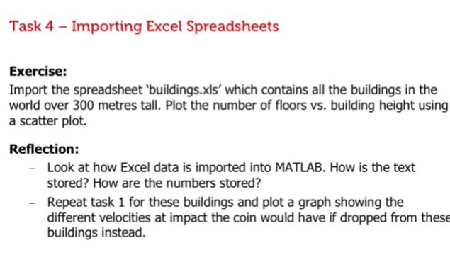Solved Task 4 Importing Excel Spreadsheets Exercise: Import | Chegg.com