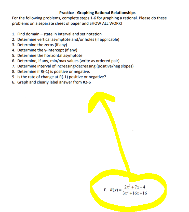 Solved Practice - Graphing Rational Relationships For the | Chegg.com