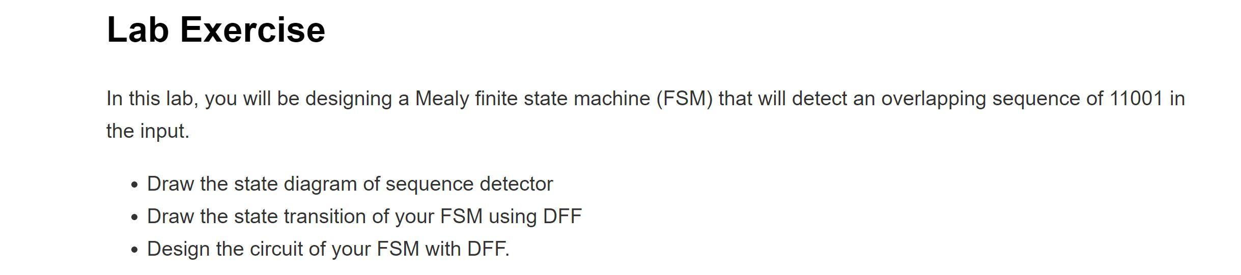 Solved Lab Exercise In this lab, you will be designing a | Chegg.com