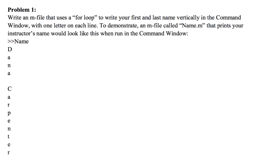 Solved Problem 1: Write an m-file that uses a Solved Problem 1: Write an m-file that uses a