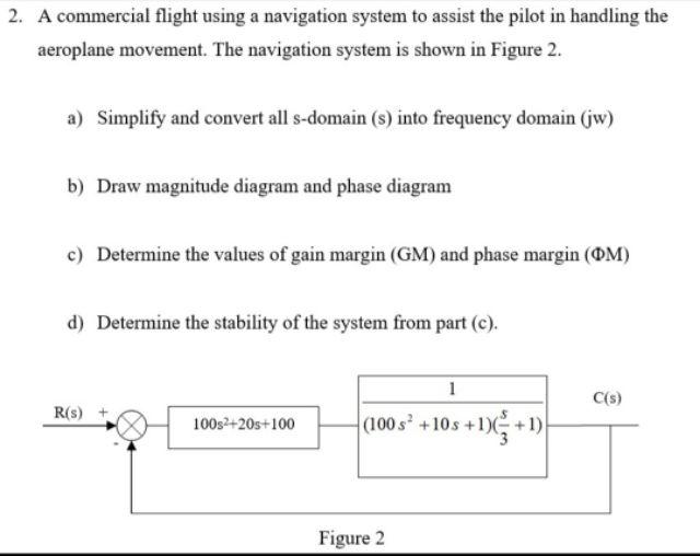 Solved 2. A commercial flight using a navigation system to | Chegg.com