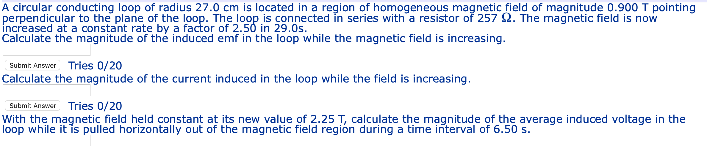 Solved A circular conducting loop of radius 27.0 cm is | Chegg.com