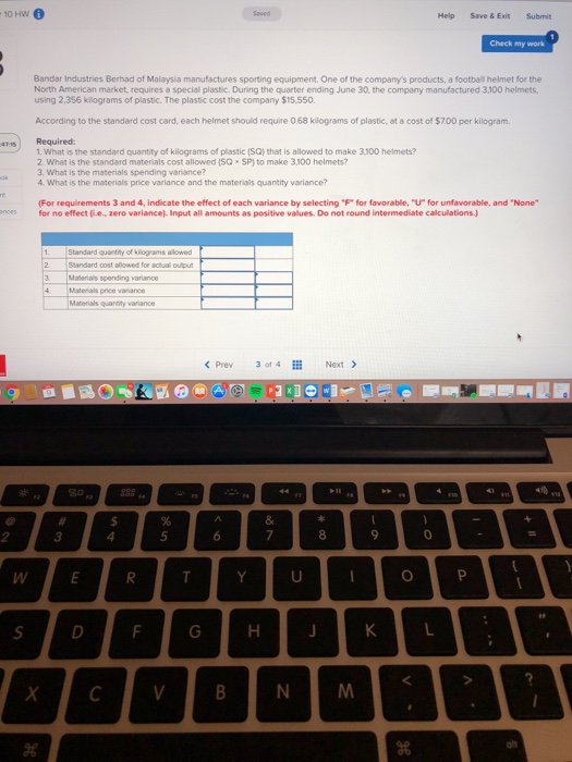 Solved Help Save&Exit Submit Check my work Bandar Industries | Chegg.com