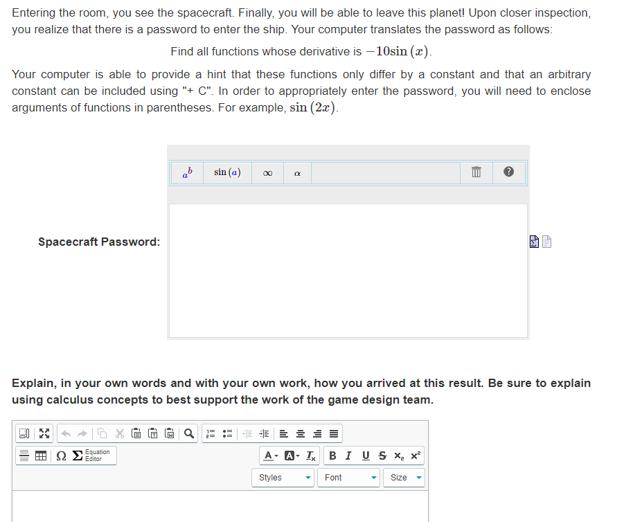 Solved Entering the room, you see the spacecraft. Finally, | Chegg.com