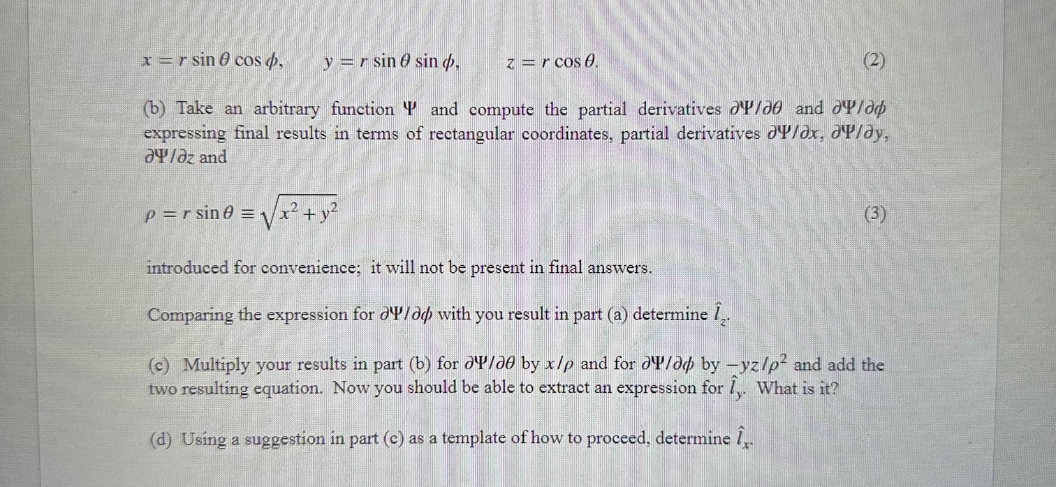 Solved 2. The angular momentum operator of a single particle | Chegg.com