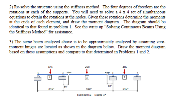 Solved 1) A three-span continuous beam is shown below. It is | Chegg.com