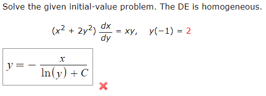 Solved Solve the given initial-value problem. The DE is | Chegg.com