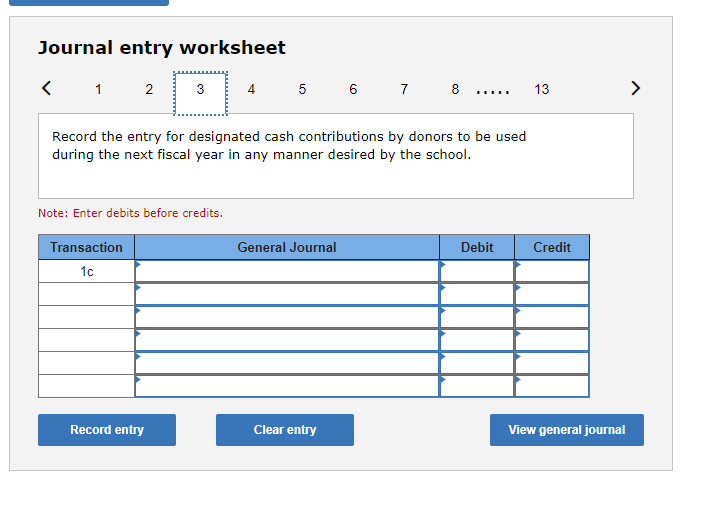 Solved Journal entry worksheet Record the entry for | Chegg.com