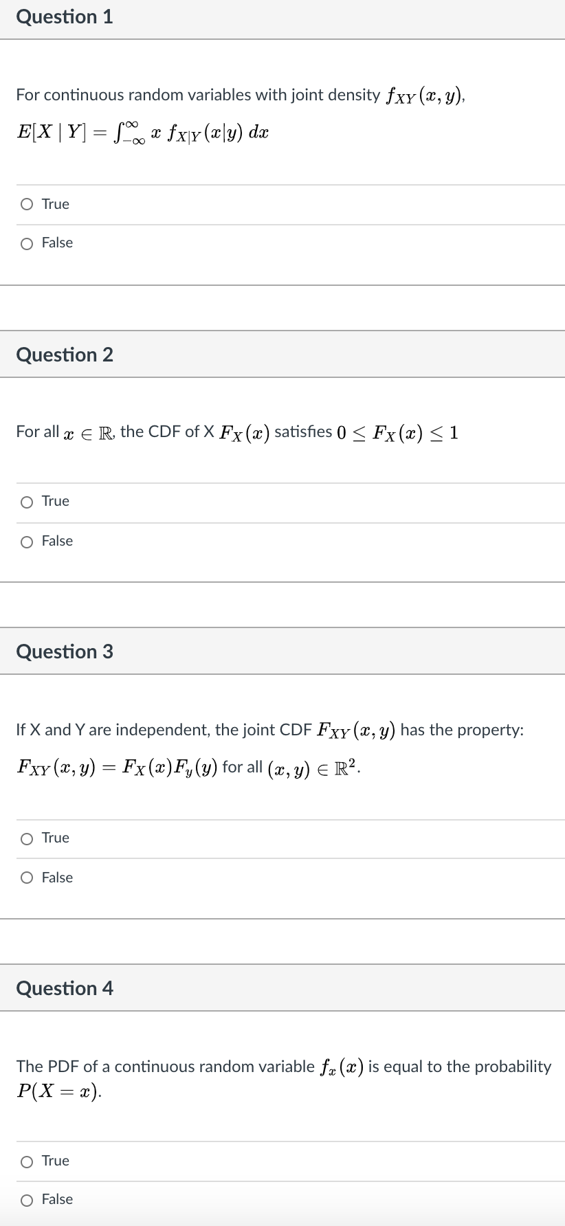 Solved Question 1 For continuous random variables with joint | Chegg.com