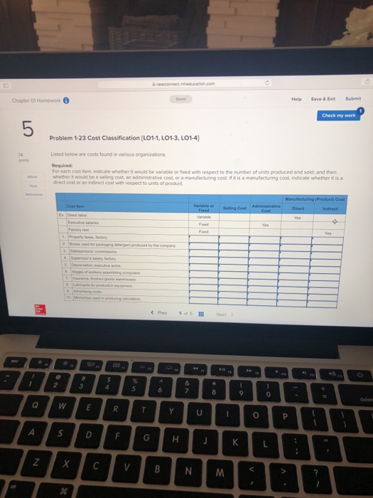 Solved Chapter 01 Homework Help Save &Exit Submit Check my | Chegg.com
