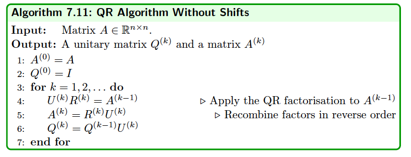 Consider applying one step of the QR Algorithm | Chegg.com