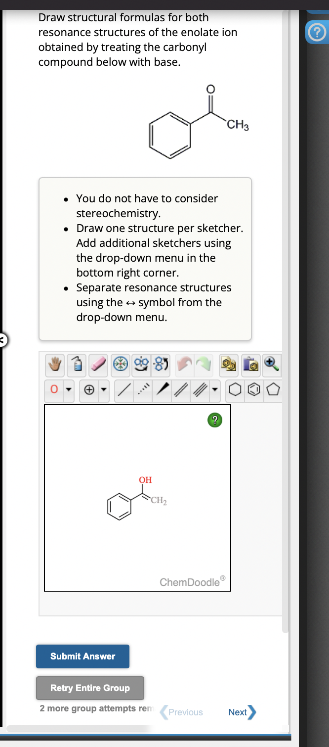 Solved Draw structural formulas for bothresonance structures | Chegg.com