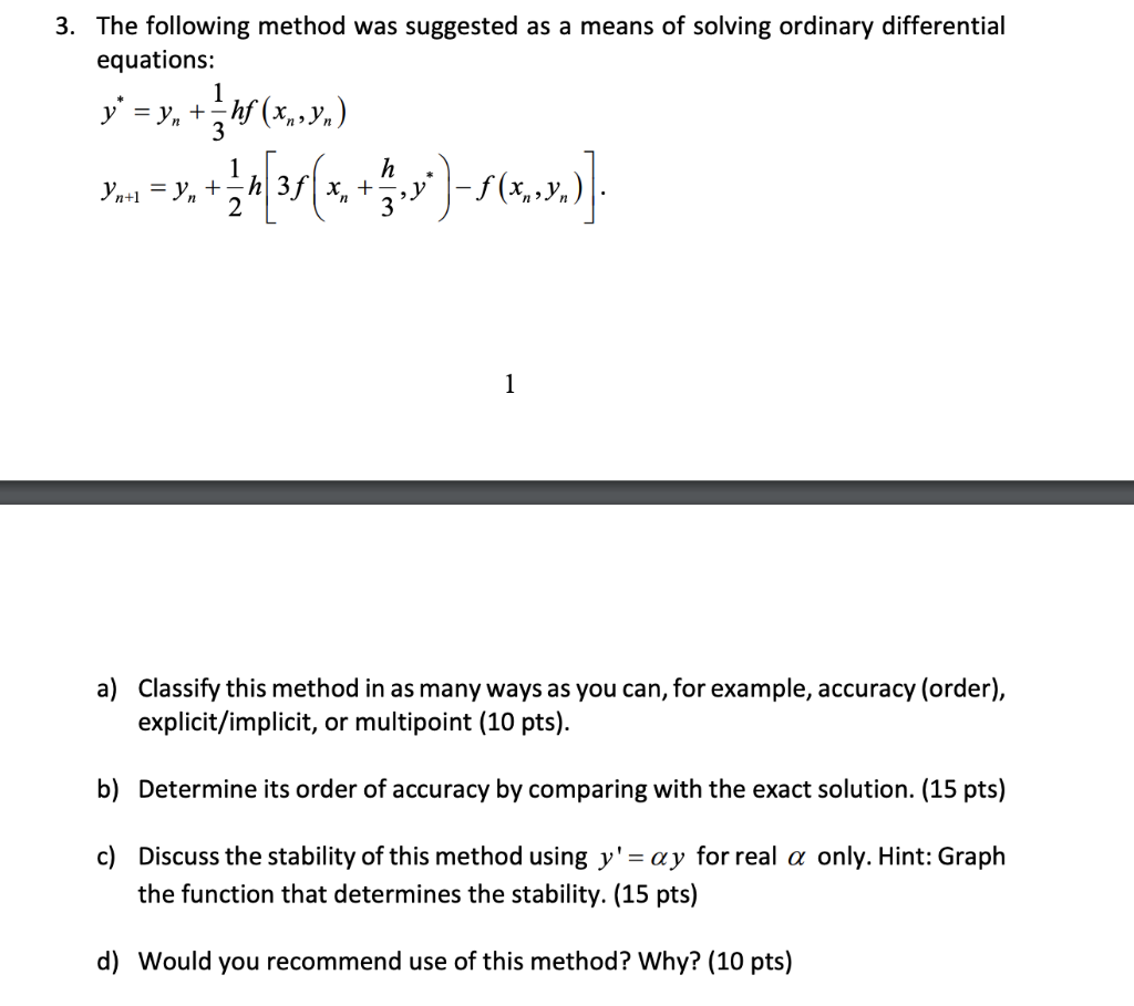 Solved 3. The following method was suggested as a means of | Chegg.com