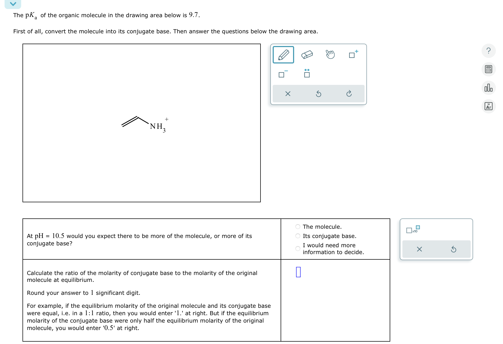 Solved The \( \mathrm{p} ﻿K_{\mathrm{a}} \) ﻿of the organic | Chegg.com