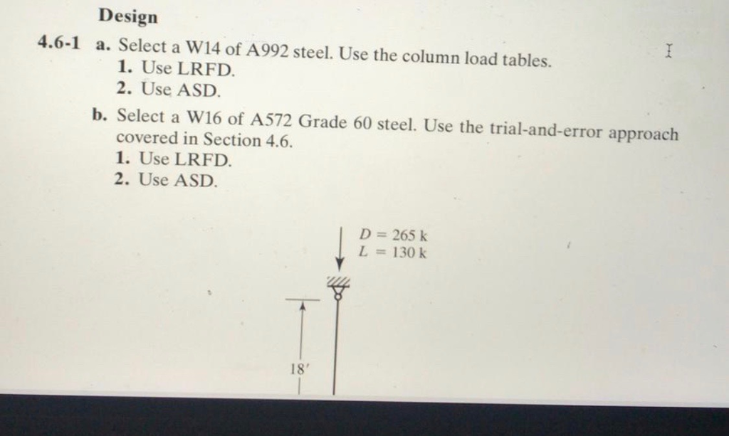 Solved Design a. Select a W14 of A992 steel. Use the column | Chegg.com