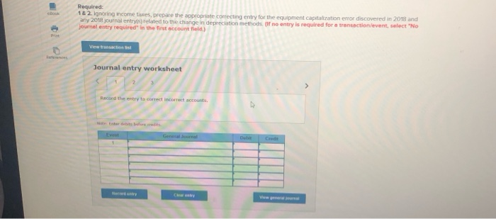 Solved 2 Problem 20-11 Error correction; change in | Chegg.com