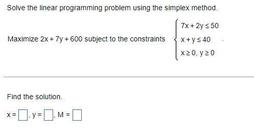 Solved Solve the linear programming problem using the | Chegg.com