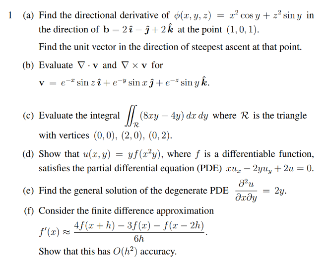 Solved (a) Find the directional derivative of | Chegg.com