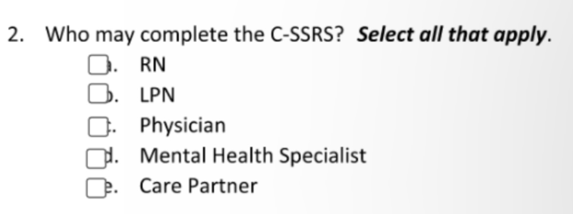 Solved Who May Complete The C Ssrs ﻿select All That