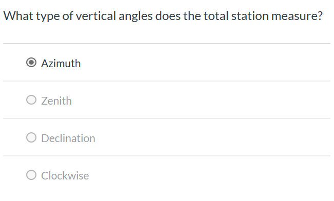 Solved What type of vertical angles does the total station | Chegg.com