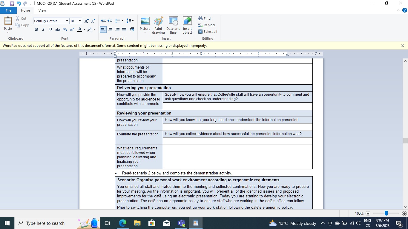 Solved File Home View WordPad does not support all of the | Chegg.com