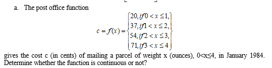 Solved a. The post office function (20. if0 | Chegg.com