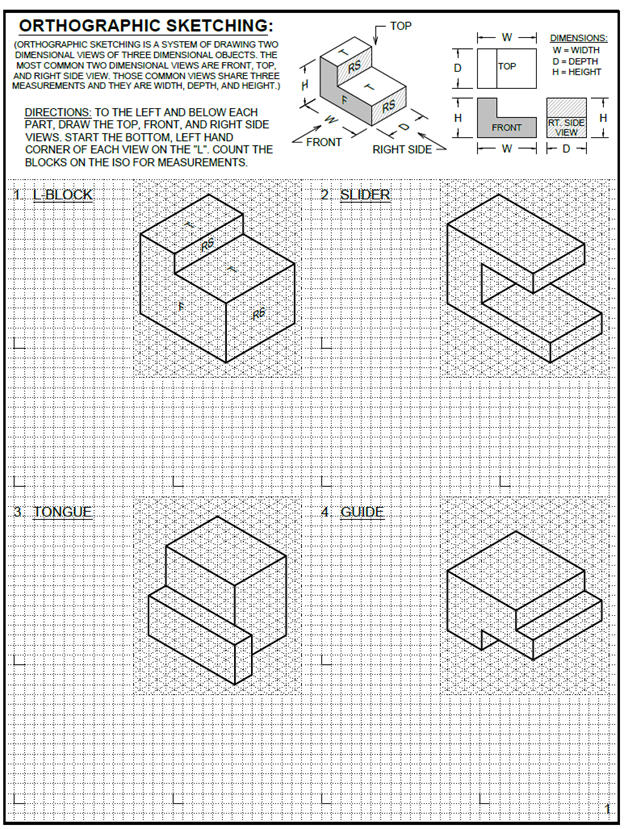Solved ORTHOGRAPHIC SKETCHING: (ORTHOGRAPHIC SKETCHING IS A | Chegg.com