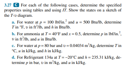 Solved 3.27 C For each of the following cases, determine the | Chegg.com