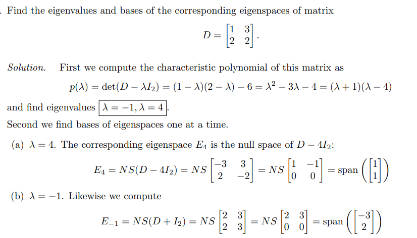 Solved Find the eigenvalues and bases of the corresponding | Chegg.com
