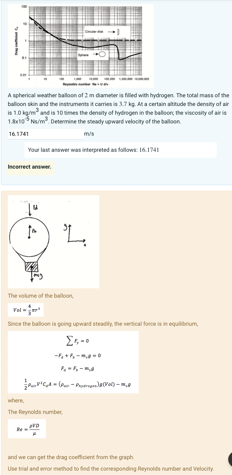 Solved A spherical weather balloon of 2 m diameter is filled | Chegg.com