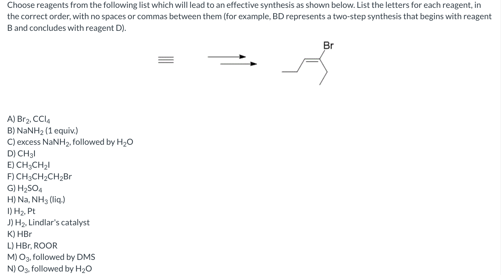 Solved Choose reagents from the following list which will | Chegg.com