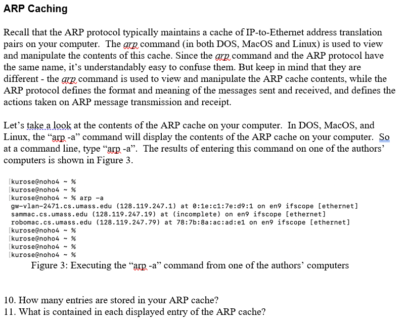 Solved ARP Caching Recall that the ARP protocol typically | Chegg.com