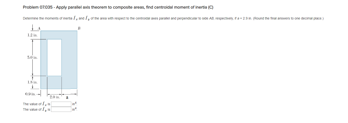 Solved Problem 07.035 - Apply parallel axis theorem to | Chegg.com