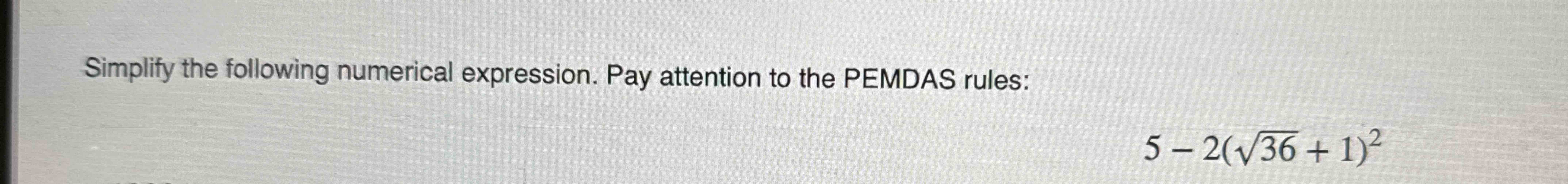 Solved Simplify the following numerical expression. Pay | Chegg.com