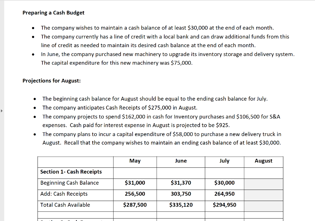 Solved Question 1) Refer to your completed "Prepare a Cash | Chegg.com