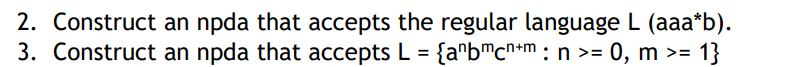 Solved 2. Construct an npda that accepts the regular | Chegg.com