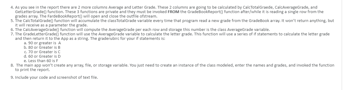 Solved Grade Book outfile: ofstream Names [5]: string | Chegg.com