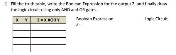 Solved 1) Fill the truth table, write the Boolean Expression | Chegg.com