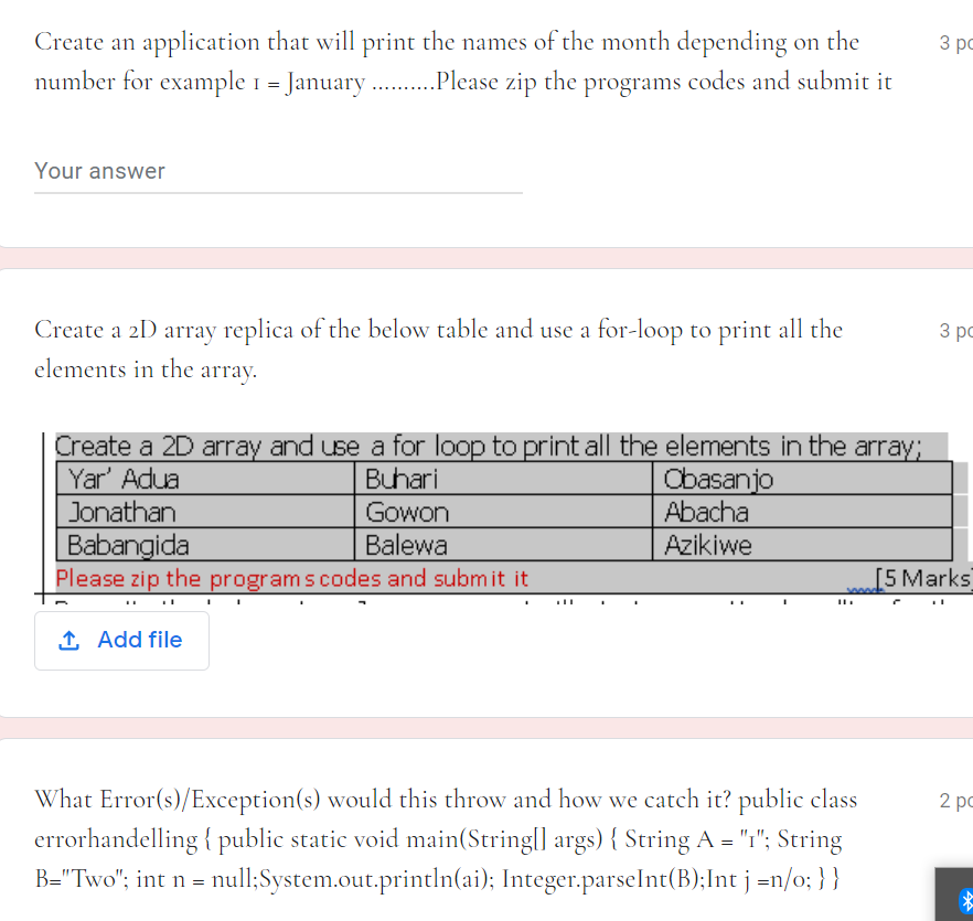 Solved 3 pc Create an application that will print the names | Chegg.com