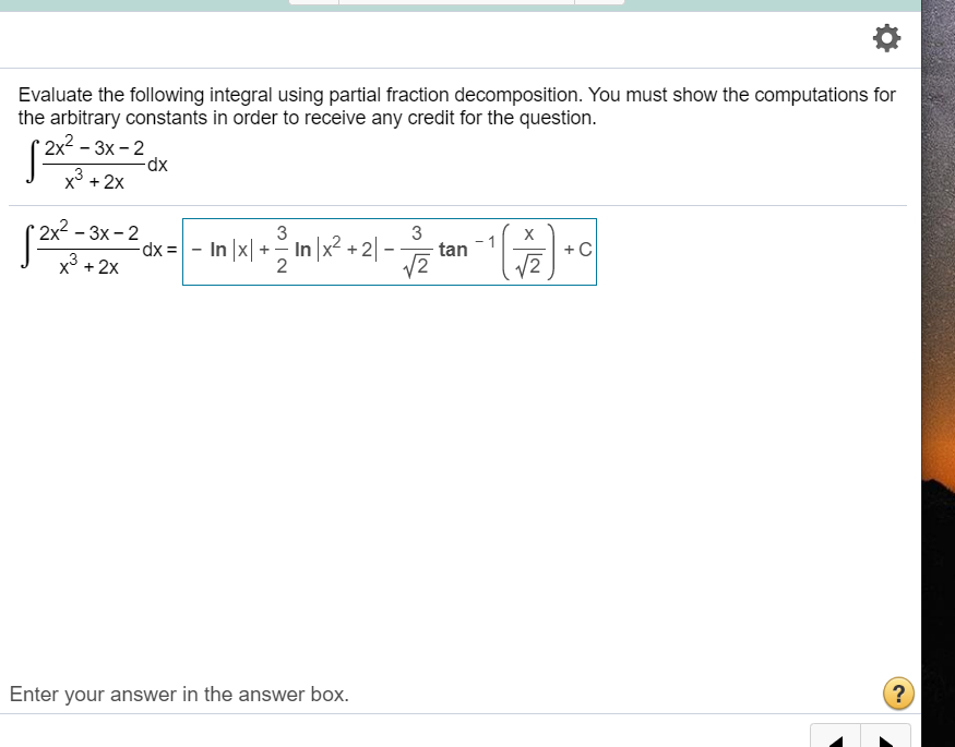 Solved Q2) Evaluate the following integral using partial | Chegg.com